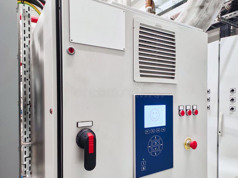 Industrial Assembly Unit with Control Panel, Equipment Close-up Stock ...