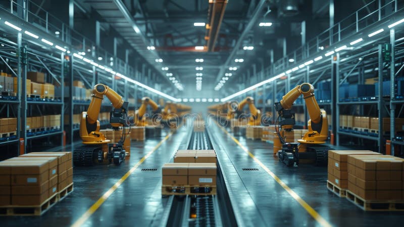 Industrial Automation, Automated Robotic Arms in Warehouse Sorting ... Industrial Automation, Automated Robotic Arms in Warehouse Sorting ...
