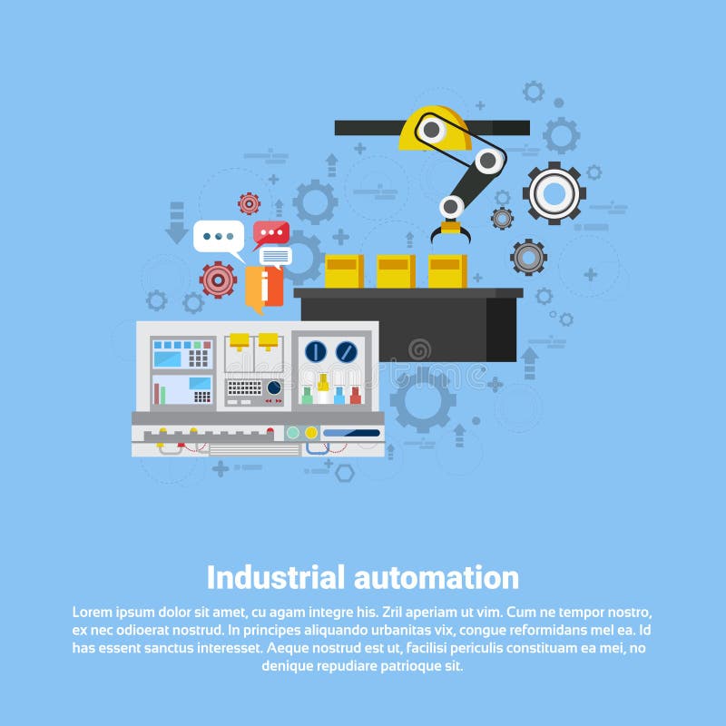 Industrial Automation Industry Production Web Banner Stock Vector ...