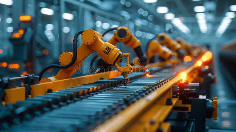 Industrial Automation: Robots in the Production Process. Created by AI ...