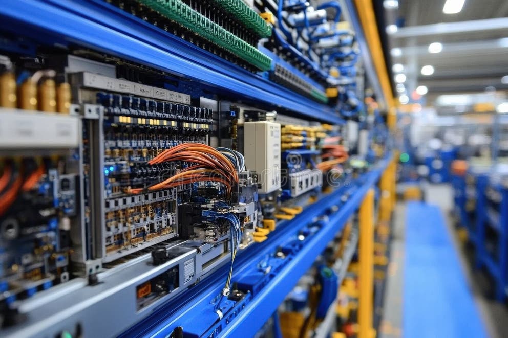 Industrial Automation System Components Stock Illustration ...