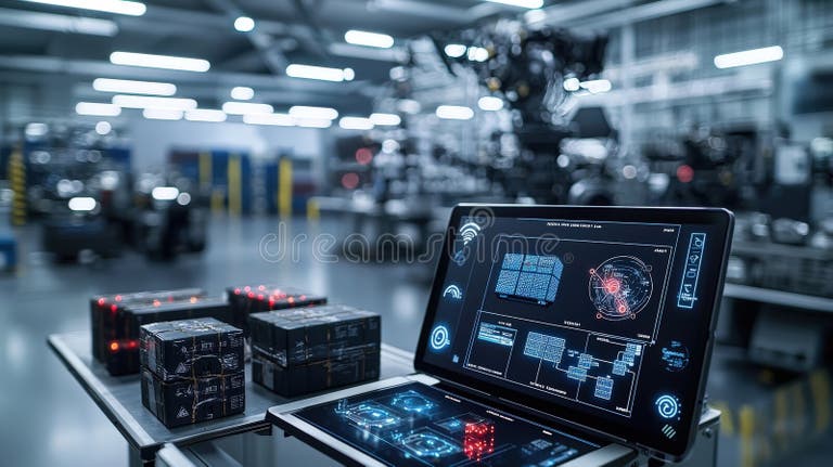 Industrial Automation System in Technology Hub Digital Interface High-tech Environment ...