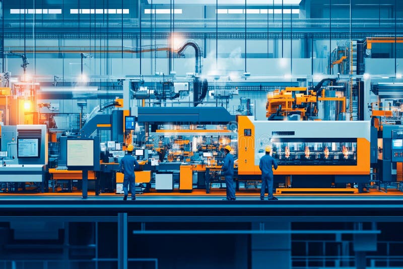 Industrial Automation at Work in a Modern Manufacturing Facility during ...