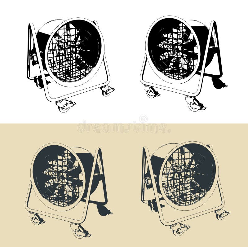Industrial axial flow fan stock vector. Illustration of metal - 365683026