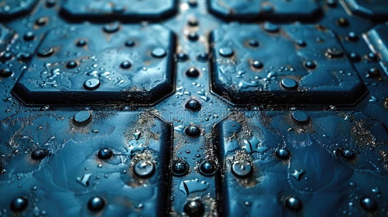Rustic Blue Metal Plates with Rivets Industrial Look Stock Photo ...
