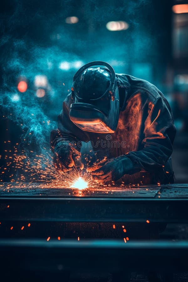 An Industrial Background with Artistic Welding Sparks Stock Photo ...