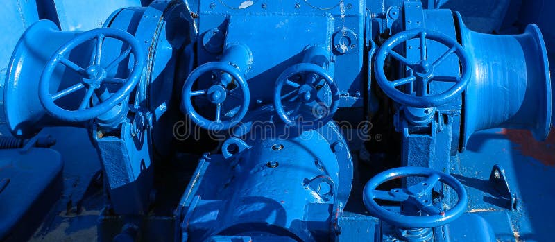 Industrial Background, Blue Ship Machines Stock Photo - Image of port ...