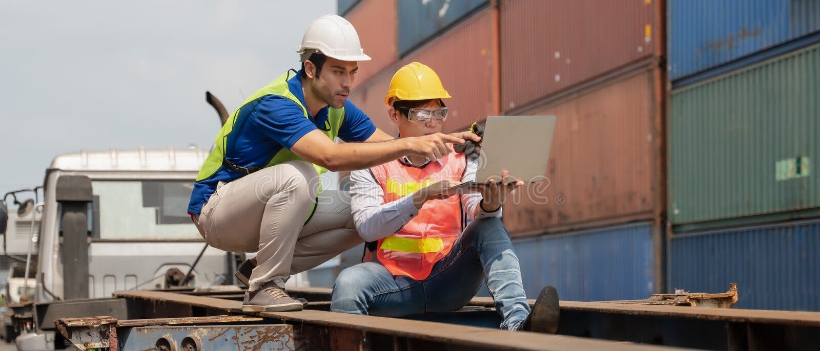 Logistics Industrial Banner Stock Photo - Image of inspector ...