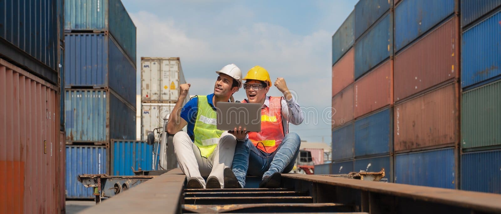 Logistics Industrial Banner Stock Photo - Image of inspector ...