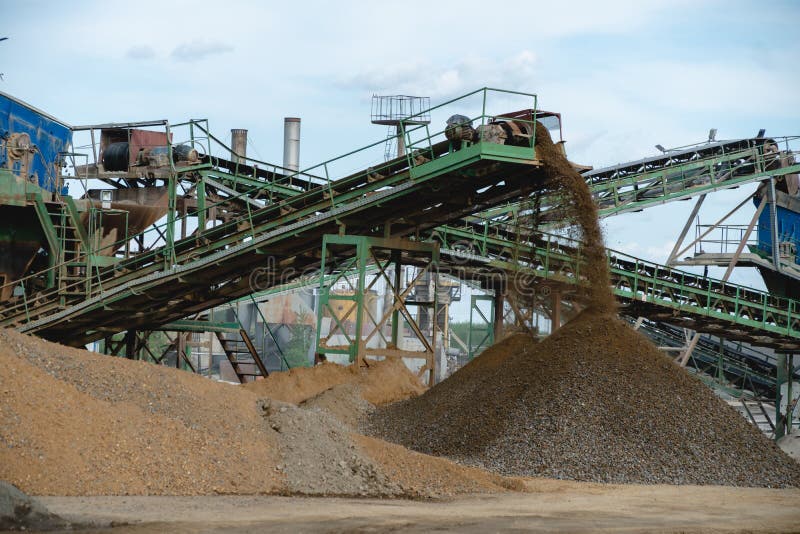 Industrial Background - Crusher Rock Stone Crushing Machine at Open Pit ...