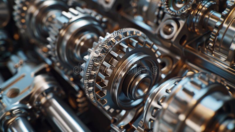 Industrial Background. Engine Gears and Wheels, Detailed Mechanical ...