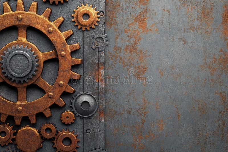 Industrial Background Featuring Intricate Gear Patterns in Gray and ...