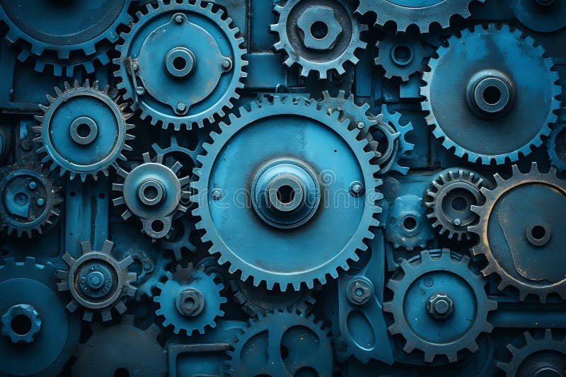 An Industrial Background Made of Old Metal Cogs, 3d Rendering Stock ...