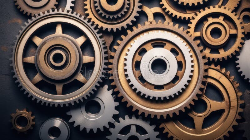 Industrial Cogs Gears Banner Background Stock Illustration ...