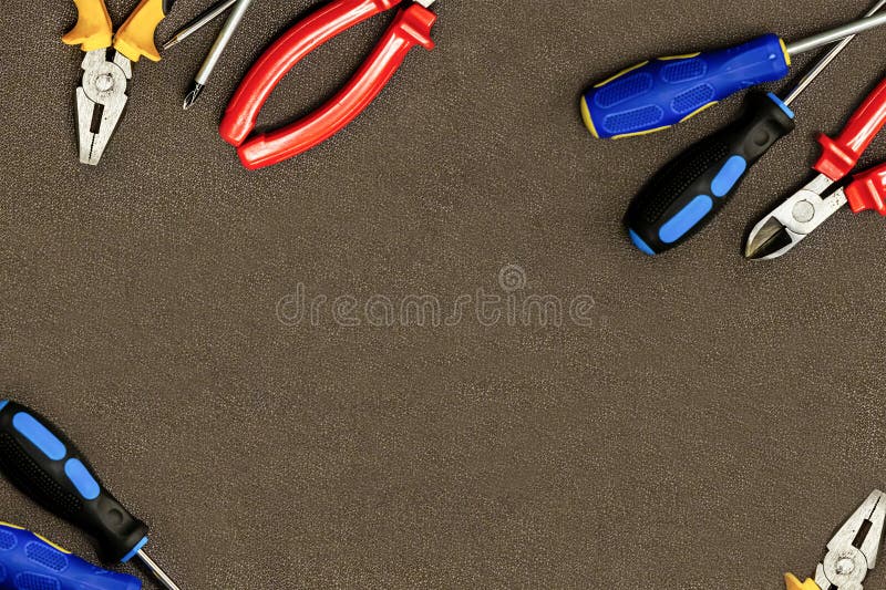 Industrial Background Set of Tools Nippers Screwdrivers Decoration ...
