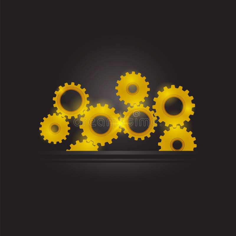 Gear Wheels Icon. Machinery Logo. Mechanism Cog Concept. Technological ...