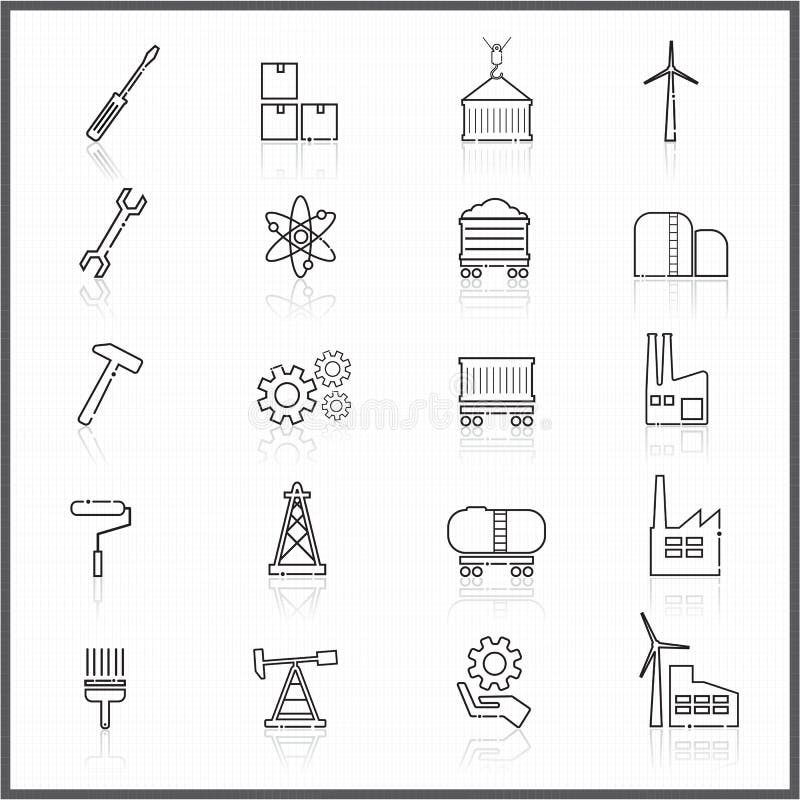 Industrial Basic Icon Colour Outline Stock Illustration - Illustration ...