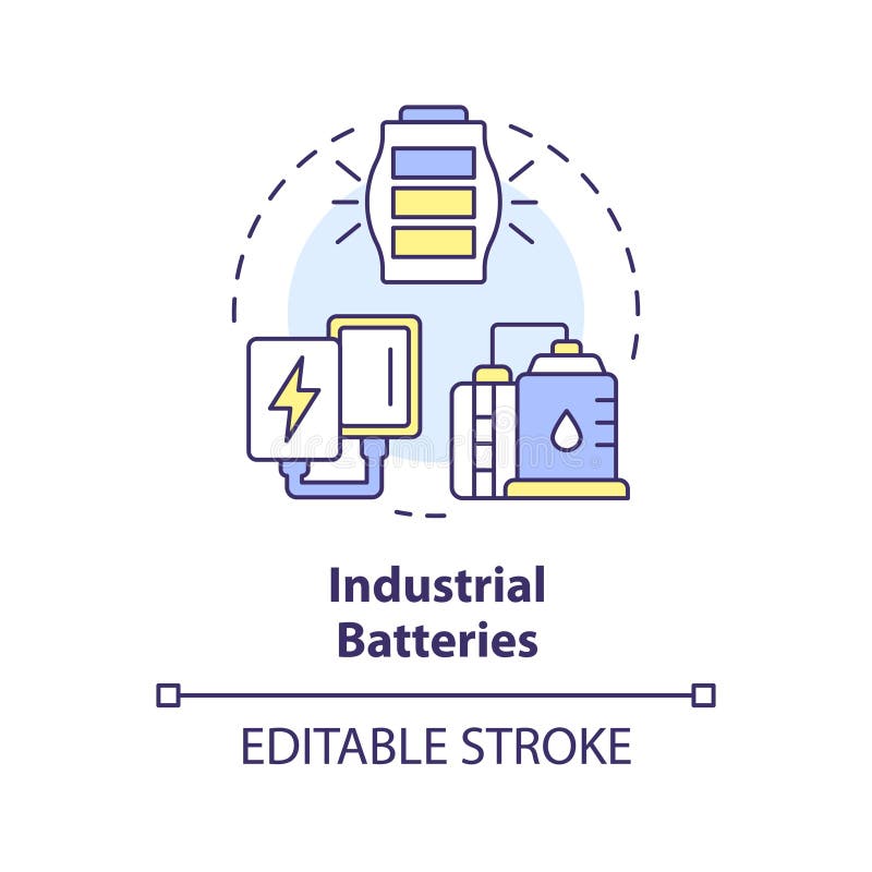 Industrial Batteries Multi Color Concept Icon Stock Vector ...