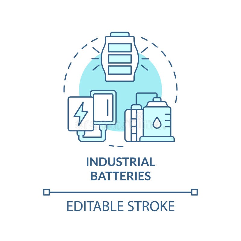 Industrial Batteries Soft Blue Concept Icon Stock Vector - Illustration ...