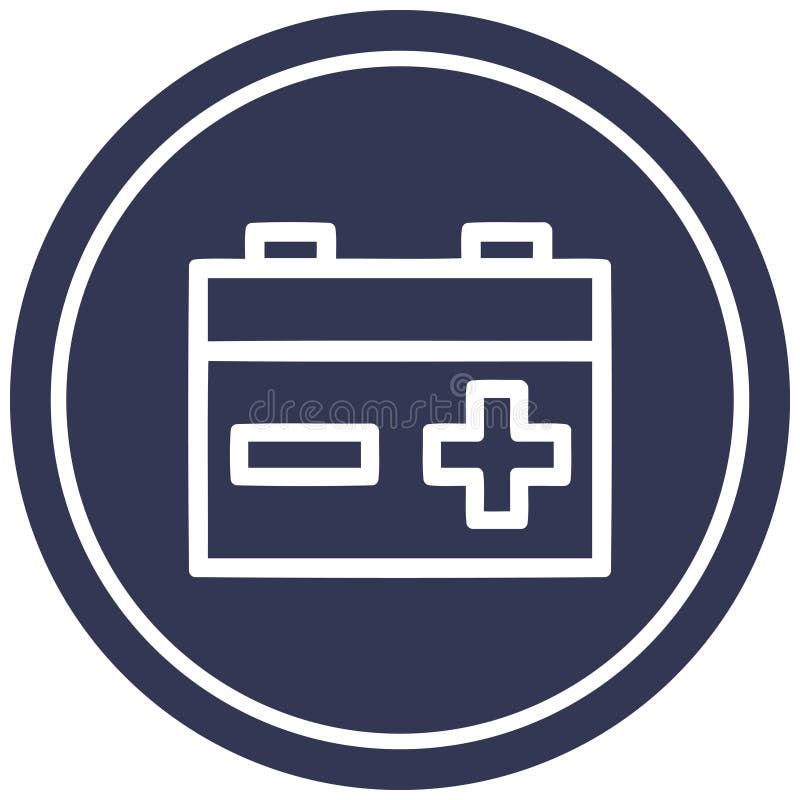Industrial Battery Circular Icon Stock Vector - Illustration of sign ...