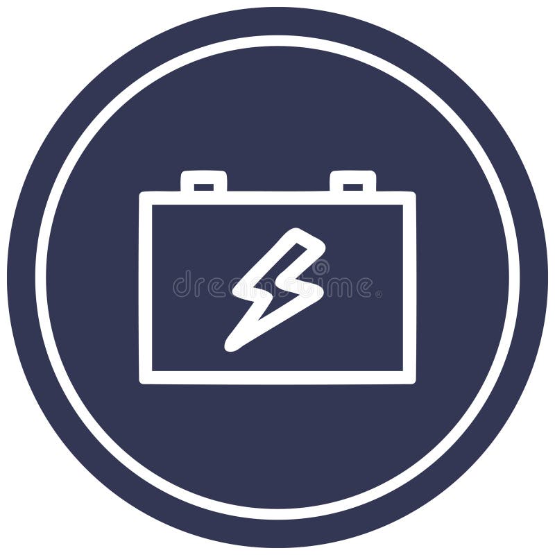 Industrial Battery Circular Icon Symbol Stock Vector - Illustration of ...