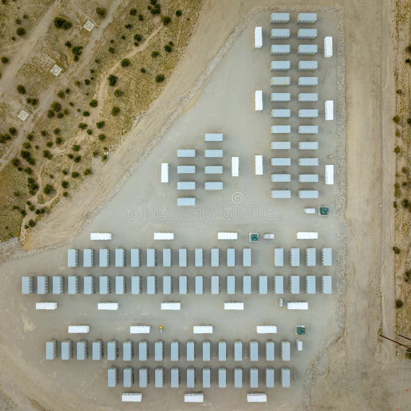 Industrial Battery Electrical Storage Array Stock Image - Image of ...