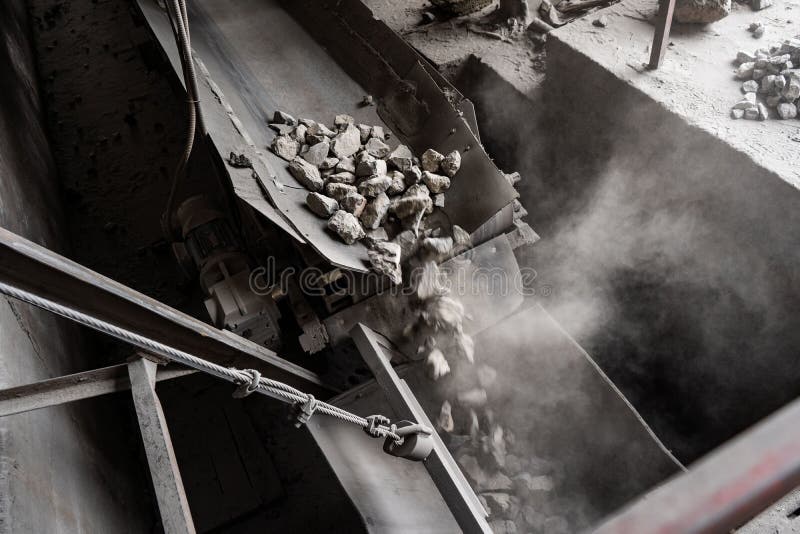 Industrial Belt Conveyor Moving Raw Materials from Mine Stock Photo ...