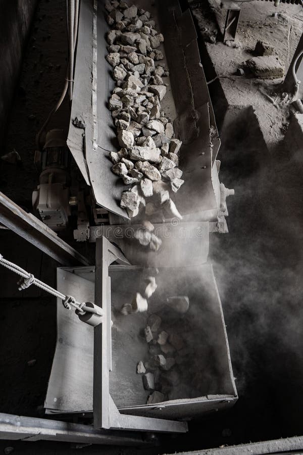 Industrial Belt Conveyor Moving Raw Materials from Mine Stock Image ...