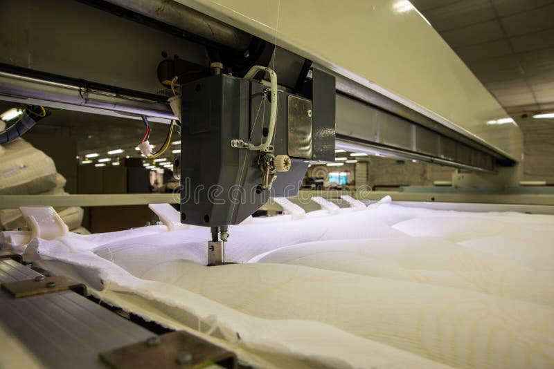 Industrial Big Embroidery Machine on Textile Stock Image - Image of ...