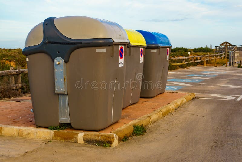 Industrial Big Garbage Bin Outdoors Stock Photo - Image of color ...