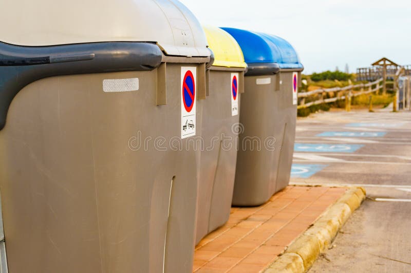 Industrial Big Garbage Bin Outdoors Stock Image - Image of outside ...