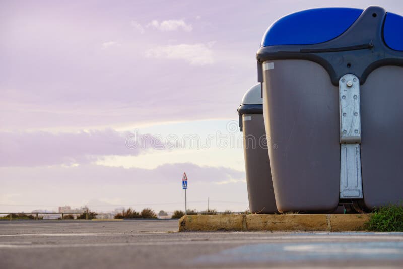 Industrial Big Garbage Bin Outdoors Stock Image - Image of waste ...
