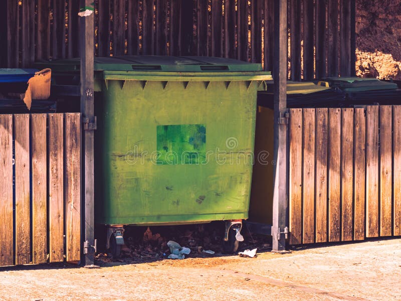 Industrial big garbage bin stock image. Image of garbage - 210785239
