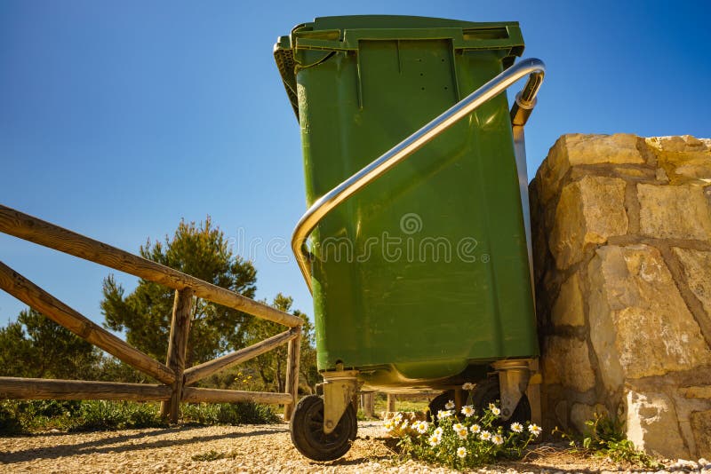 Industrial big garbage bin stock photo. Image of green - 193676758