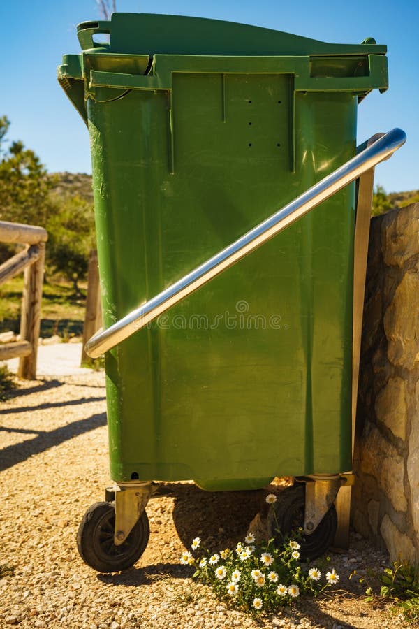Industrial big garbage bin stock photo. Image of white - 289957022