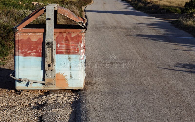 Industrial Big Garbage Bin Outdoors Stock Photo - Image of recycle ...