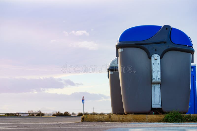 Industrial Big Garbage Bin Outdoors Stock Image - Image of dustbin ...
