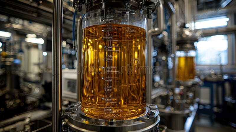 Industrial Bioreactor: Liquid Fermentation Process in Biotech Stock ...