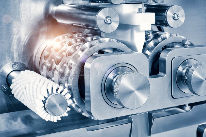 Industrial Biscuit and Candy Making Machine Close-up Stock Photo ...