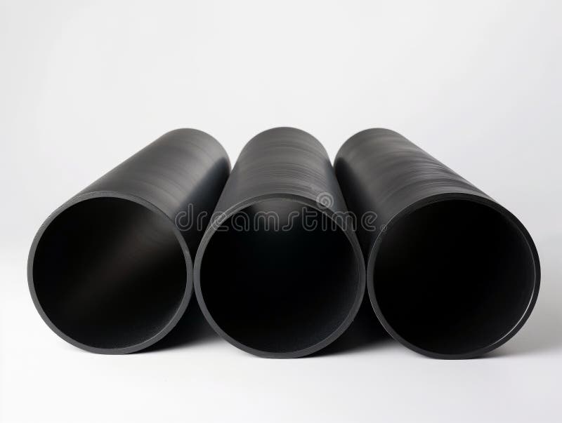 Industrial Black Plastic Pipes Stock Photo - Image of cylindrical ...