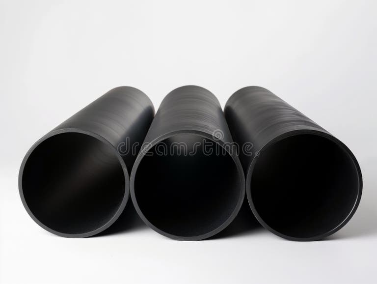Industrial Black Plastic Pipes Stock Photo - Image of cylindrical ...