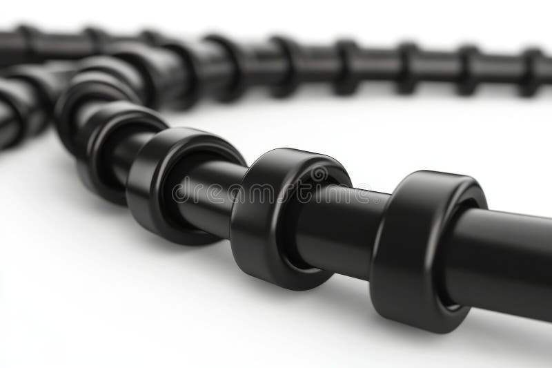 Industrial Black Rotating Chain Conveyor System Representing Mechanical ...