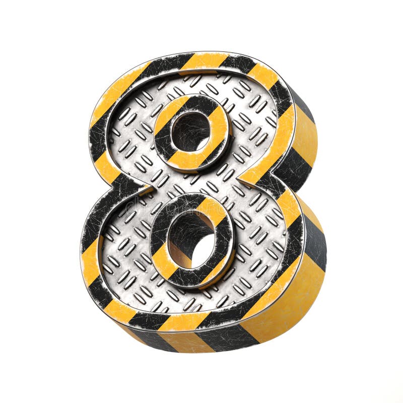 Industrial Black and Yellow Striped Metallic Font - Letter I. Image ...