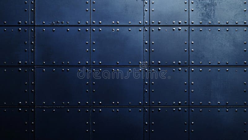 Industrial Blue Metal Panel with Rivets Stock Illustration ...