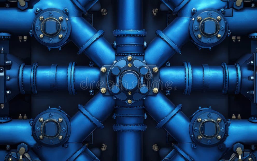 Industrial Blue Pipe Network with Multiple Junctions in a Symmetrical ...