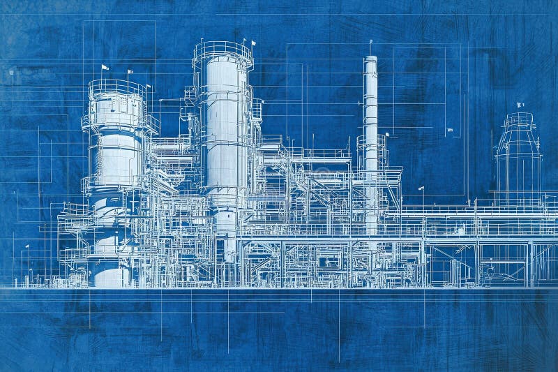 Blueprint Refinery Pipeline Stock Illustrations – 666 Blueprint ...