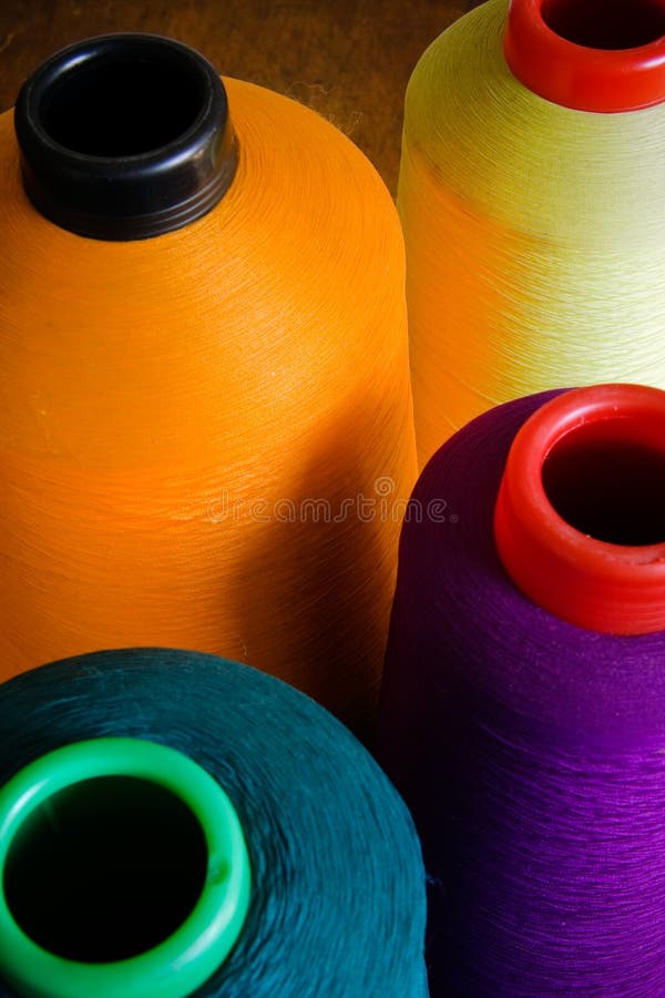 Industrial bobbins stock photo. Image of black, orange - 14667388