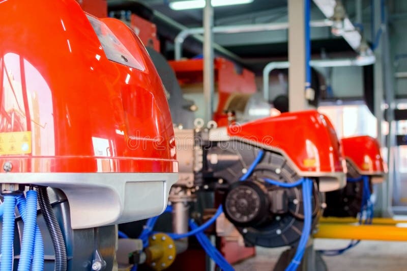 Industrial Boiler Equipment with Blowing Gas Burner Stock Photo - Image ...