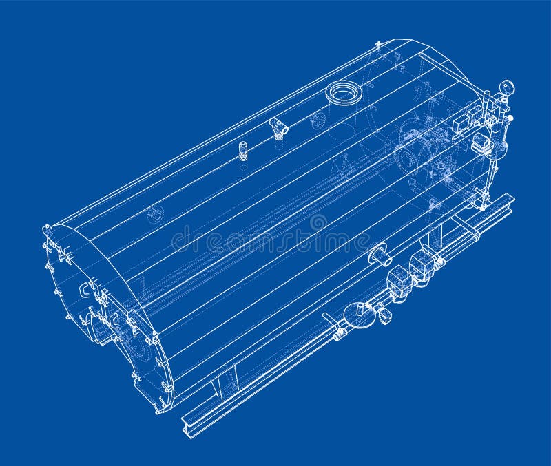 Industrial Boiler Outline. Vector Rendering of 3d Stock Vector ...