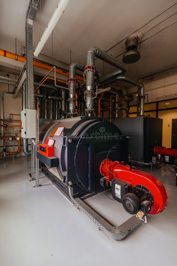 Industrial Boiler Room with Modern Boiler Equipment Stock Photo - Image ...